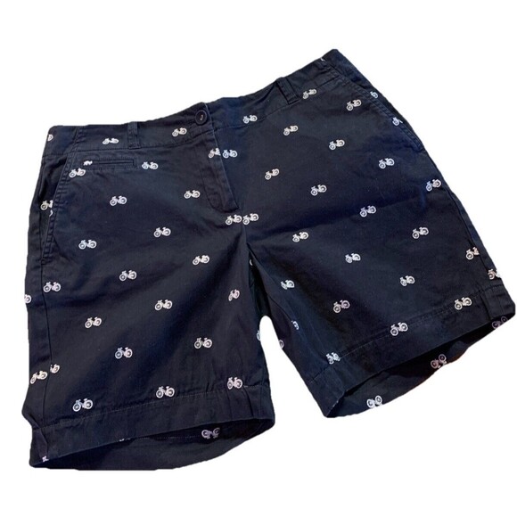 Talbots | Shorts | Talbots Chino Shorts Navy Blue Embroidered Bicycle ...